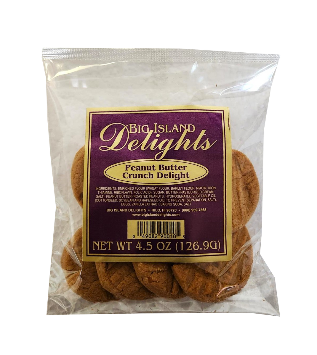 Big Island Delights Cookies - Peanut Butter Crunch Delight 4.5oz ...