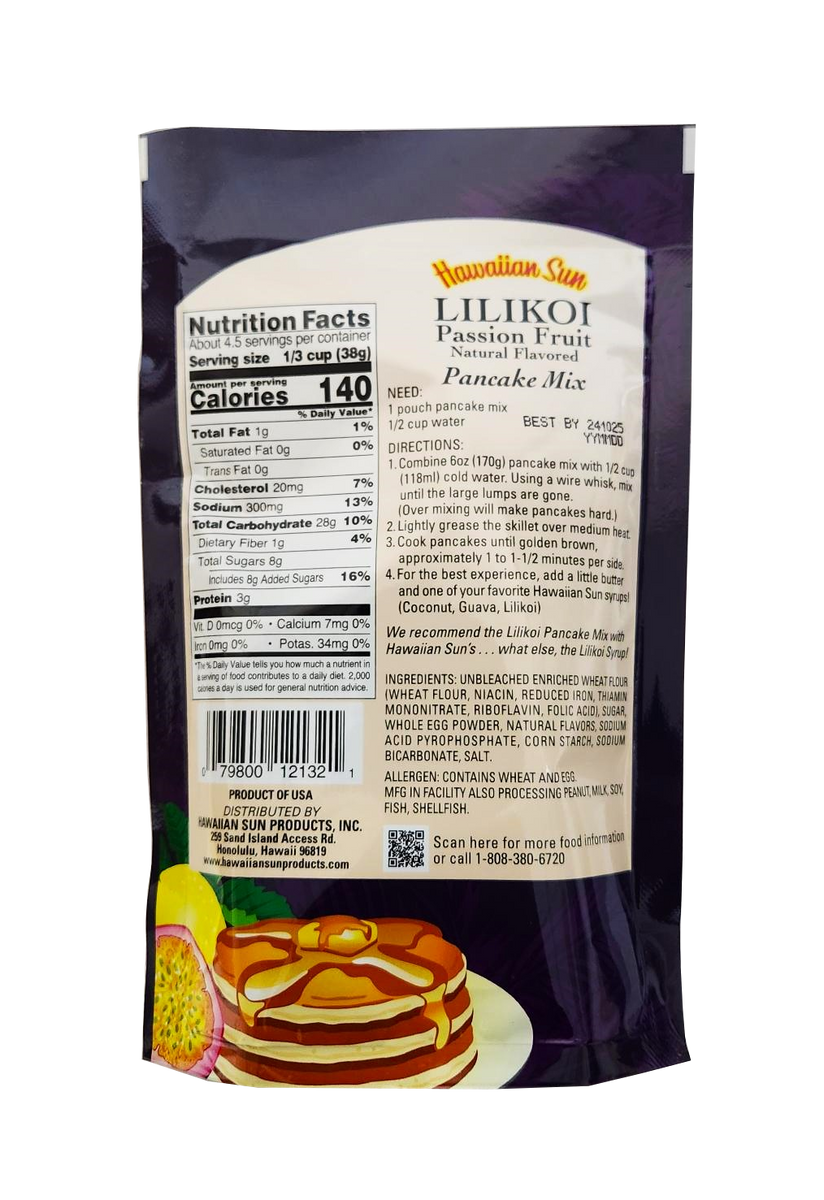 Hawaiian Sun Pancake Mix - Lilikoi Passion Fruit 6oz– Hawaii Food To You