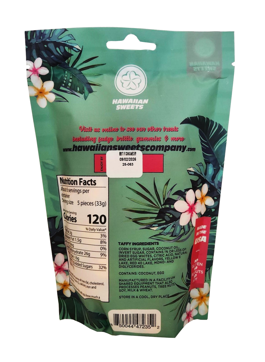 Hawaiian Sweets Salt Water Taffy - Mango 7oz.– Hawaii Food To You