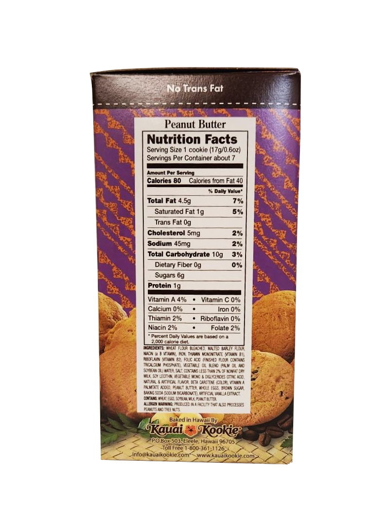 Kauai Kookie Peanut Butter Cookies 4.5oz– Hawaii Food To You