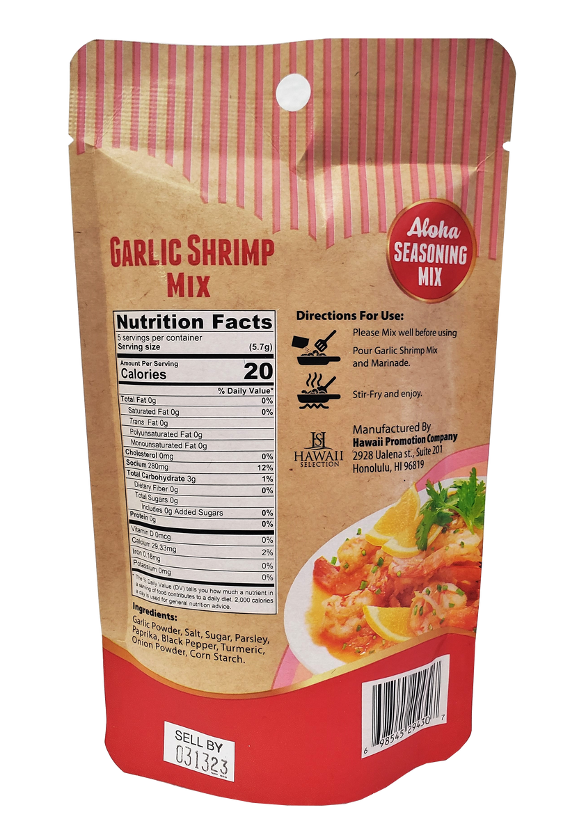 Hawaii Selection Garlic Shrimp Mix Packet 1oz– Hawaii Food To You