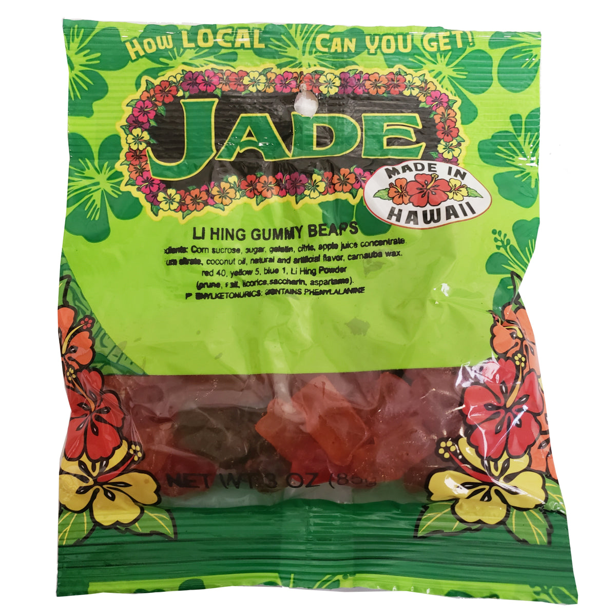 Jade Li Hing Gummy Bears 3 oz | Made in Hawaii Candy– Hawaii Food To You